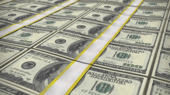 Many 100 Dollar Bills. Money As Background, Stock Footage | VideoHive