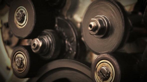 Camera Moving Through Spinning Gears, Stock Footage | VideoHive