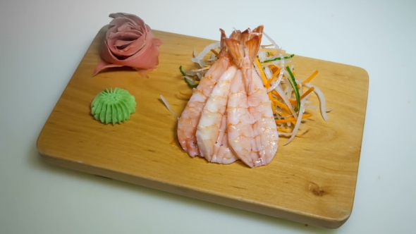 Sashimi Shrimp Slices, Stock Footage | VideoHive
