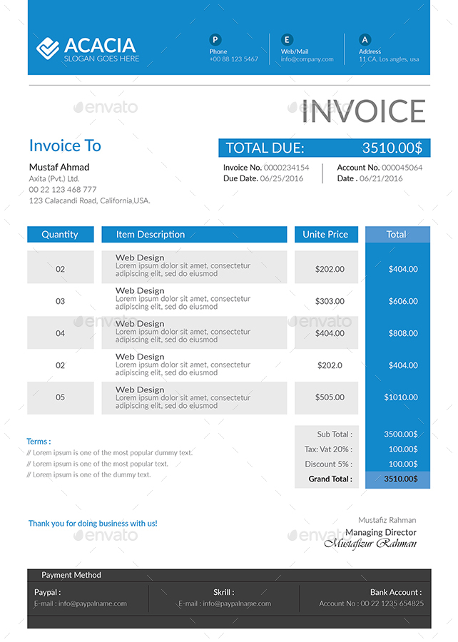 Business Invoice, Print Templates | GraphicRiver