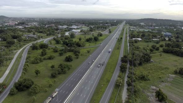 Aerial View Of Traffic On The Road, Stock Footage | VideoHive