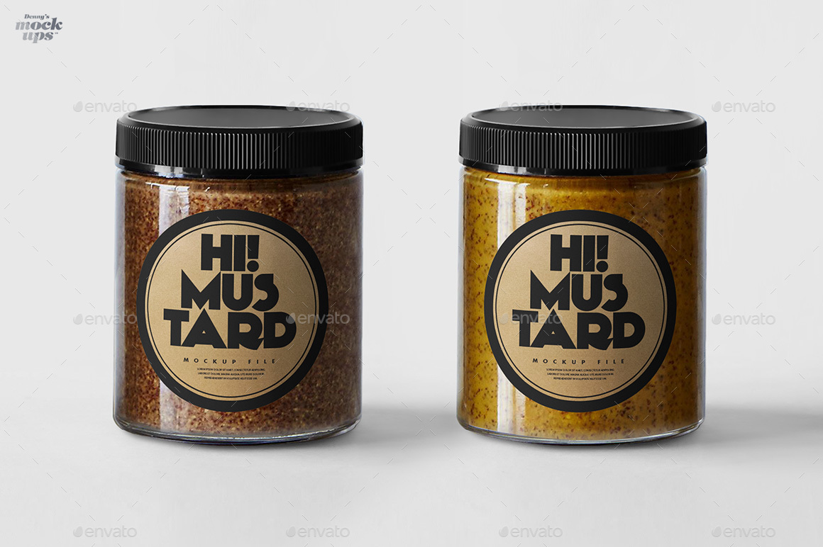 Mustard Jar Mockup, Graphics | GraphicRiver