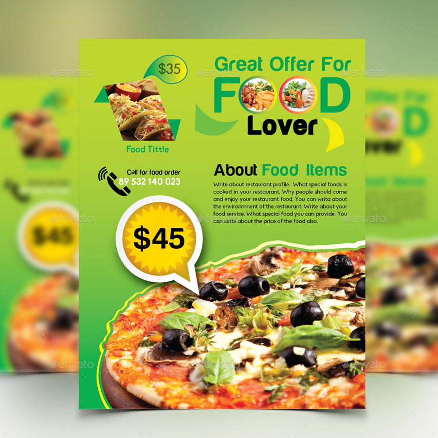 Food Menu Flyer, Print Templates | GraphicRiver