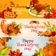 Thanksgiving Day Banners with Traditional Elements, Vectors | GraphicRiver