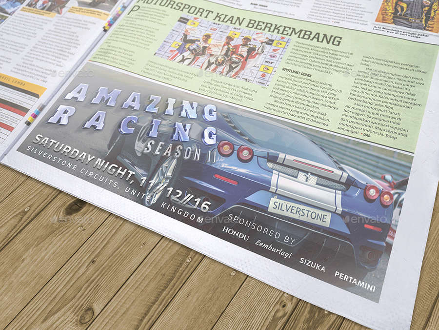 Automotive Tabloid Advertisement Mockup, Graphics | GraphicRiver