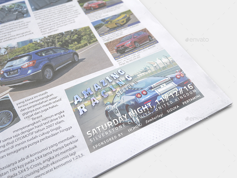Automotive Tabloid Advertisement Mockup, Graphics | GraphicRiver