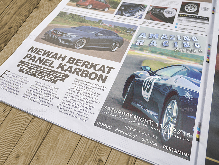Automotive Tabloid Advertisement Mockup, Graphics | GraphicRiver