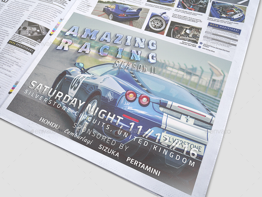 Automotive Tabloid Advertisement Mockup, Graphics | GraphicRiver