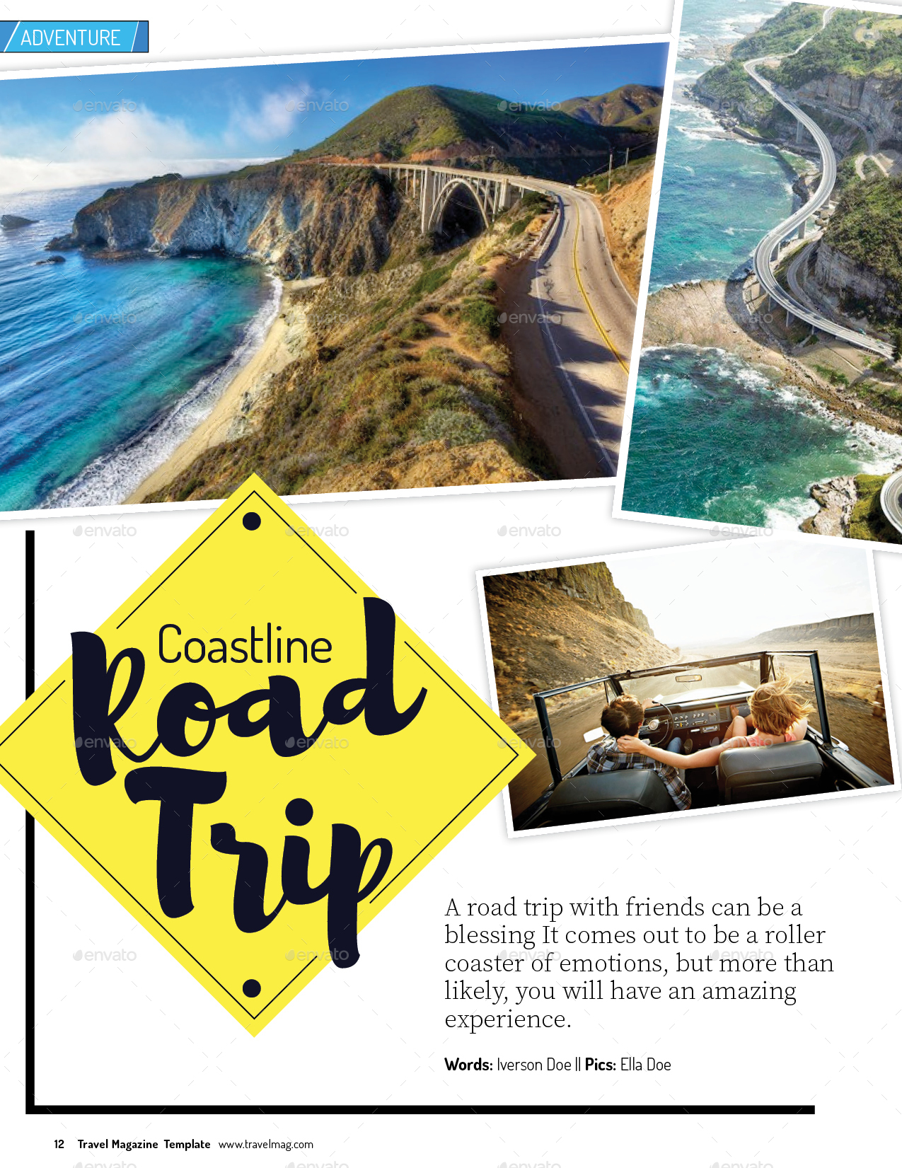 Travel Magazine Template, Print Templates | GraphicRiver