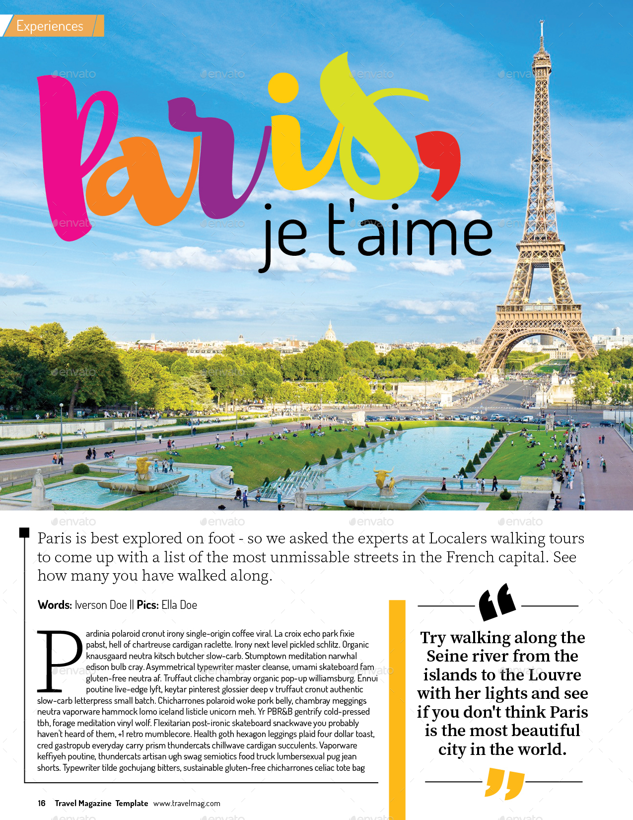 Travel Magazine Template, Print Templates | GraphicRiver