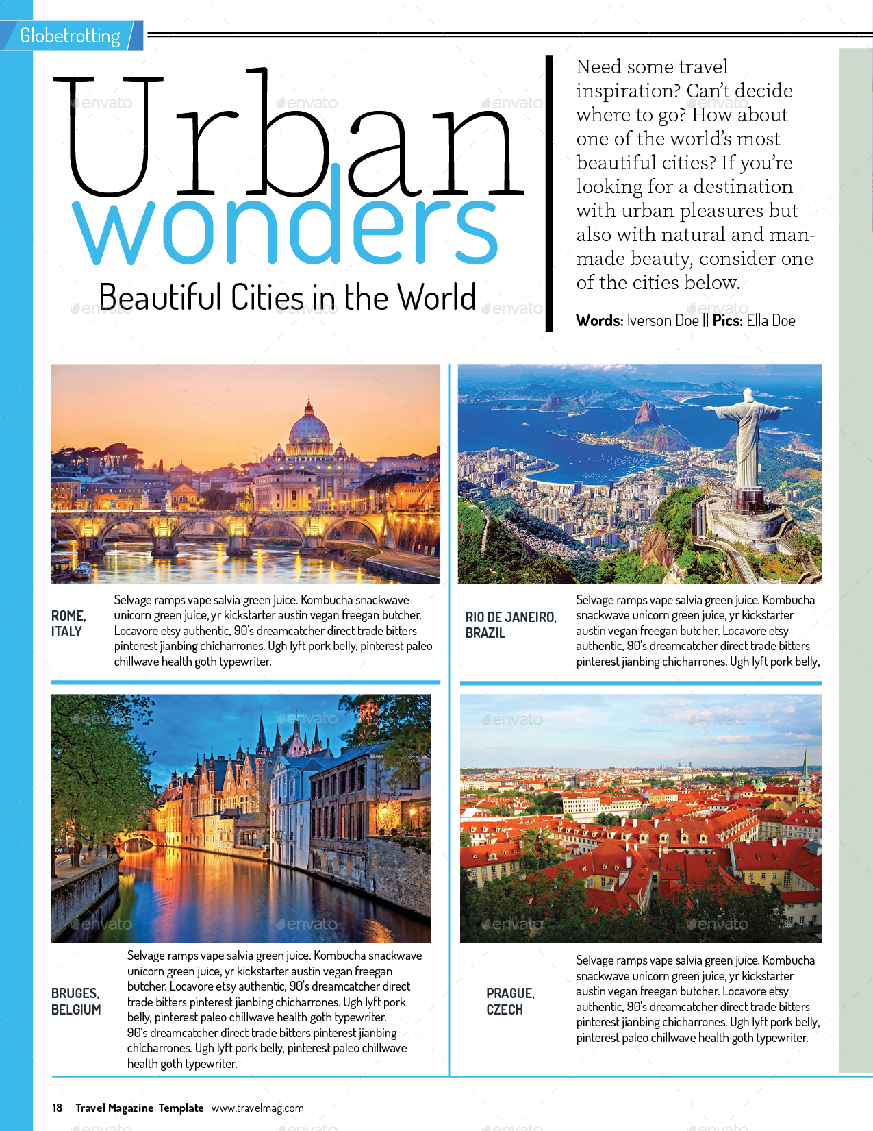 Travel Magazine Template, Print Templates | GraphicRiver