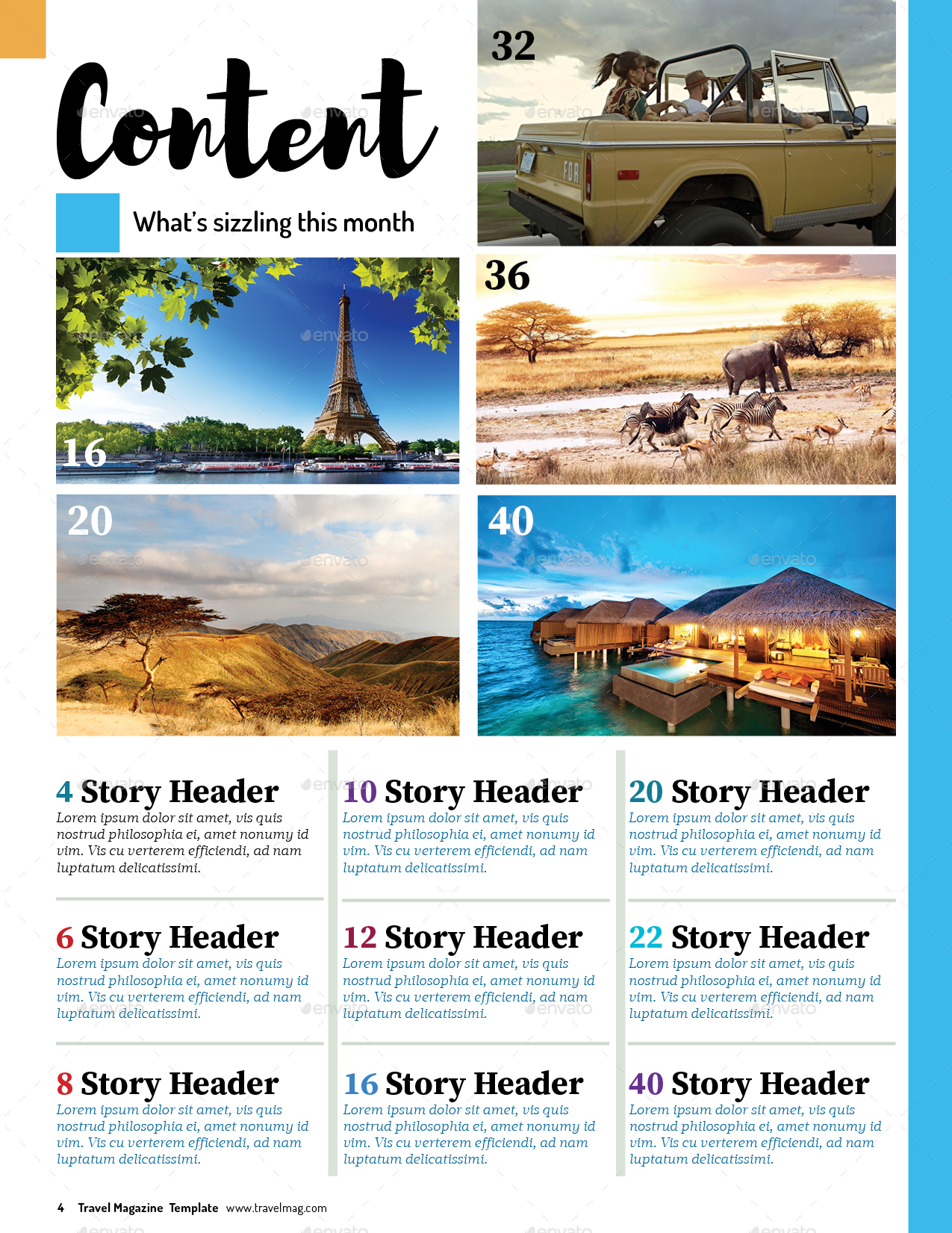 Travel Magazine Template, Print Templates | GraphicRiver