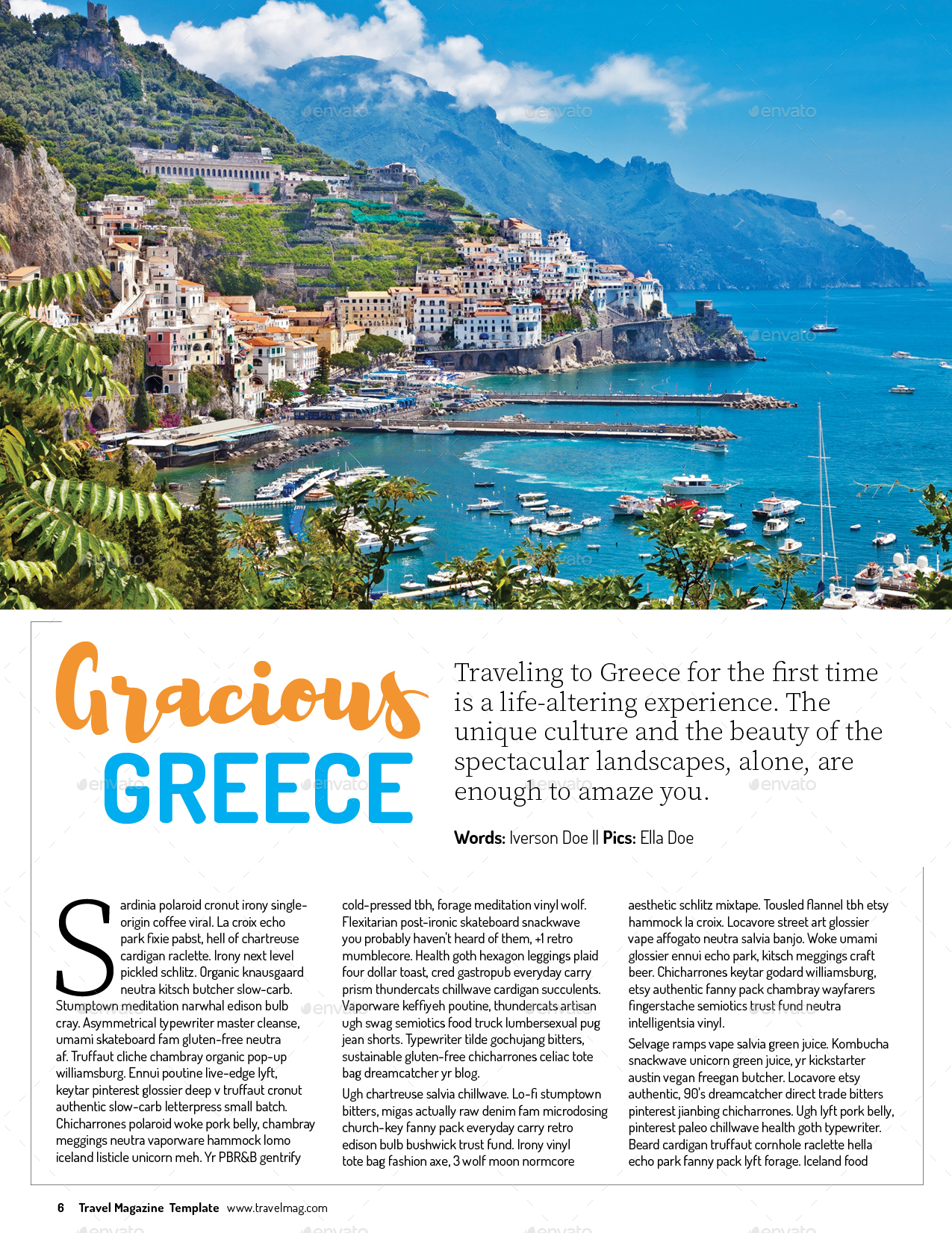 Travel Magazine Template, Print Templates | GraphicRiver