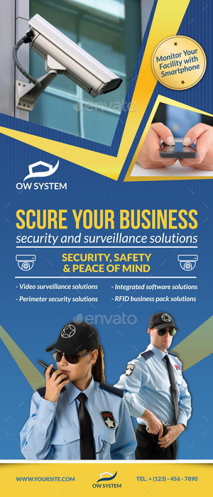 Security System Signage Template by OWPictures | GraphicRiver