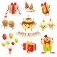 Cute Birthday Party Celebration Related Objects, Vectors | GraphicRiver