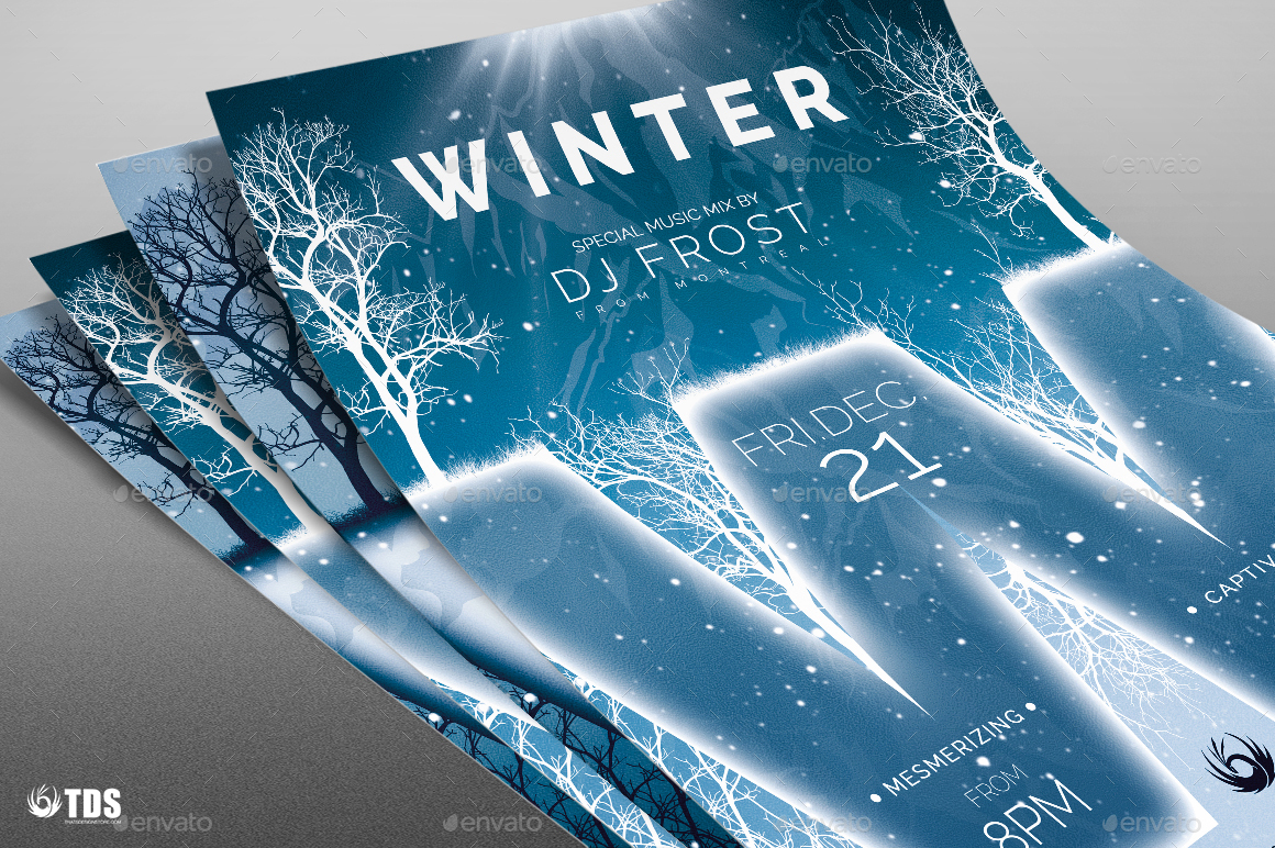 Minimal Winter Flyer Template by lou606 | GraphicRiver
