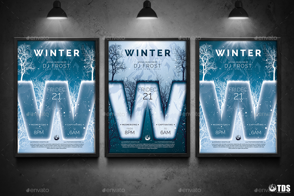 Minimal Winter Flyer Template by lou606 | GraphicRiver
