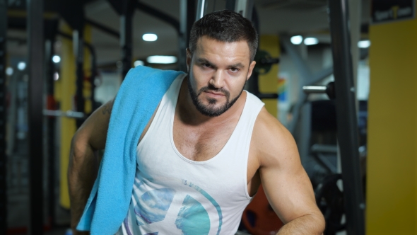 Muscular Coach At The Gym, Stock Footage | VideoHive