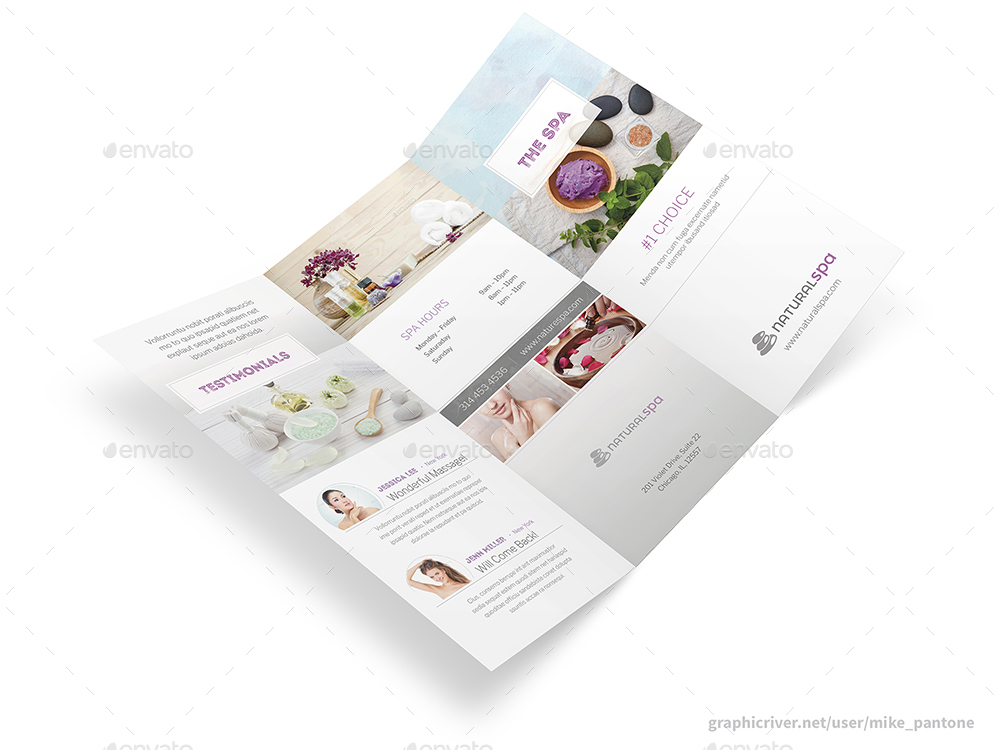 Spa Trifold Brochure 6, Print Templates | GraphicRiver