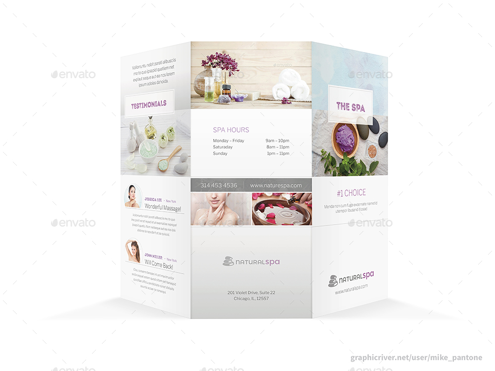 Spa Trifold Brochure 6, Print Templates | GraphicRiver