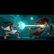 Fighting Scene Between Elf and Werewolf by ddraw | GraphicRiver