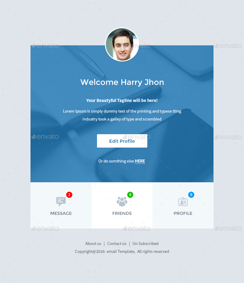 Notify - Notification Email Template PSD, Web Elements | GraphicRiver