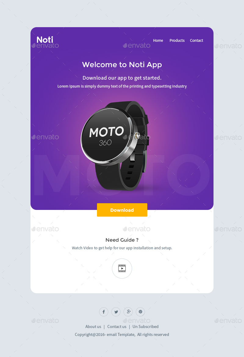 Notify - Notification Email Template PSD, Web Elements | GraphicRiver