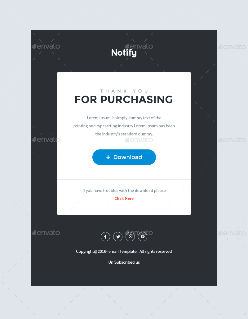 Notify - Notification Email Template PSD, Web Elements | GraphicRiver
