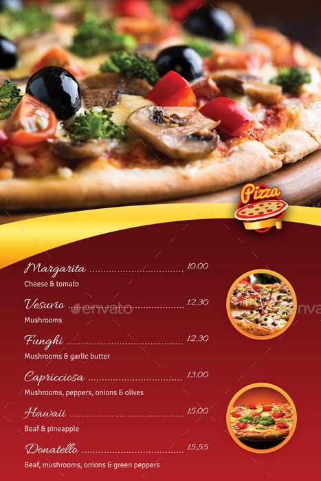 Pizza Restaurant Table Tent Template Vol.2, Print Templates | GraphicRiver