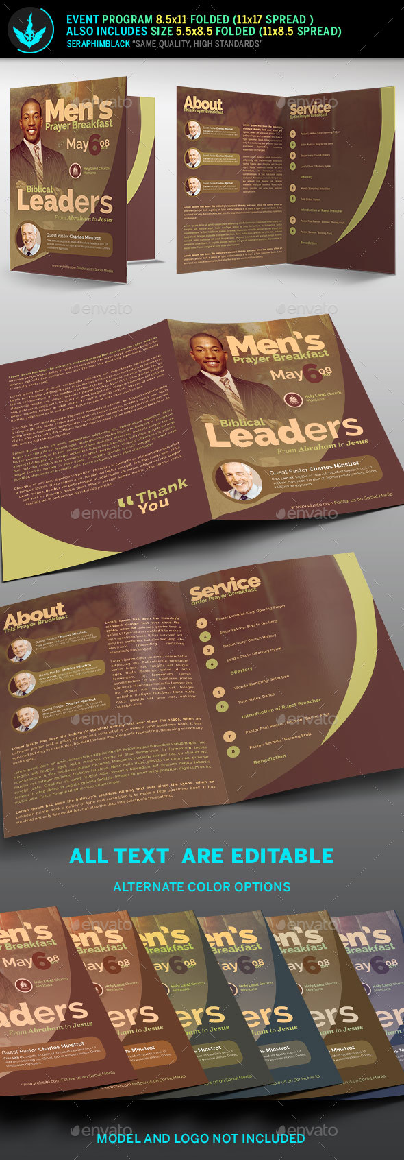 Men's Prayer Breakfast Program Template by SeraphimBlack | GraphicRiver