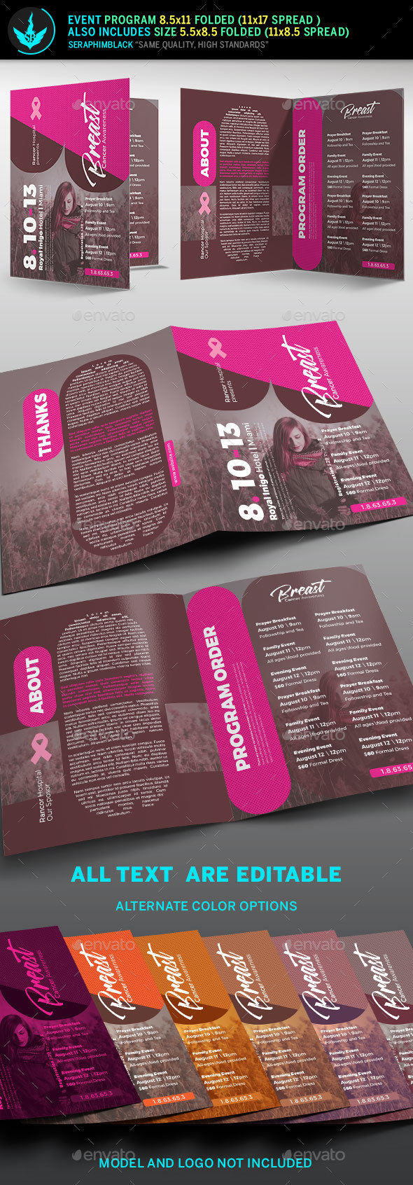 Cancer Awareness Event Program Template by SeraphimBlack | GraphicRiver