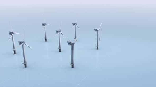 Air Movements Turn Propeller Of Wind Turbine And Generate Sustainable ...