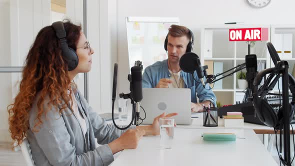 Conversation with Celebrity on Air, Stock Footage | VideoHive