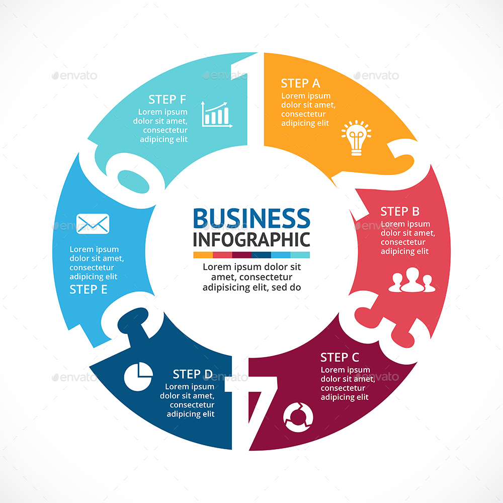 6 Steps Infographics. PSD, EPS, AI., Infographics | GraphicRiver