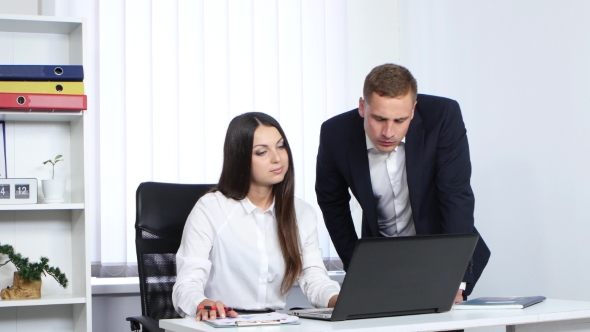 Colleagues Talking At Work, Stock Footage | VideoHive