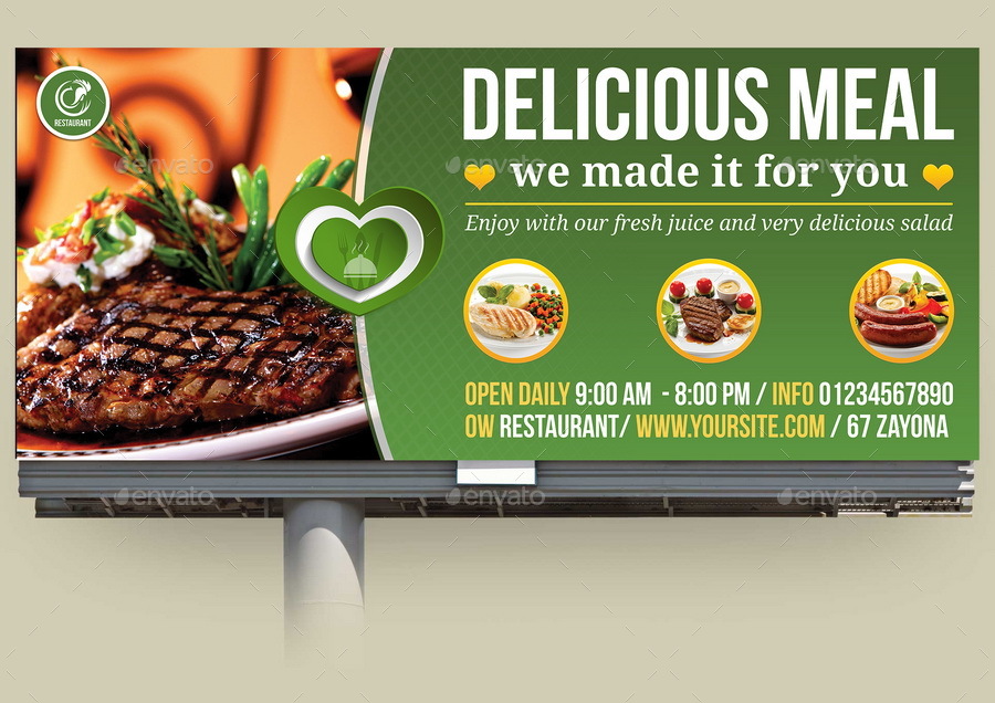 Restaurant Billboard Vol.7, Print Templates | GraphicRiver