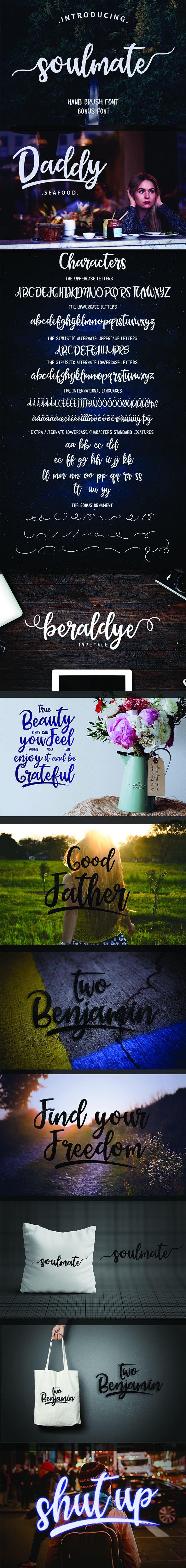 Soulmate Typeface + Bonus Font, Fonts | GraphicRiver