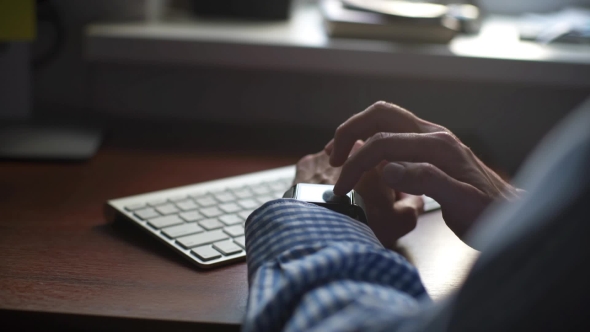 Cheerful Young Guy Is Using a Modern Keyboard, Stock Footage | VideoHive