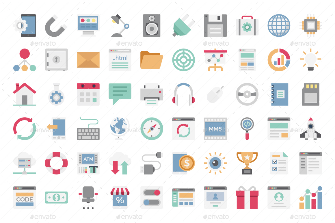 100 SEO and Web Vector Color Icons Pack, Icons | GraphicRiver