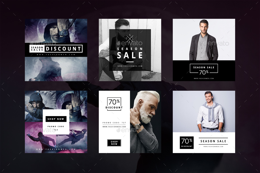 Fashion Instagram - 6 Designs, Web Elements | GraphicRiver