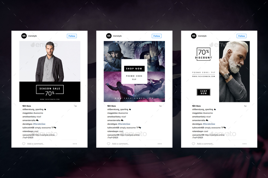 Fashion Instagram - 6 Designs, Web Elements | GraphicRiver
