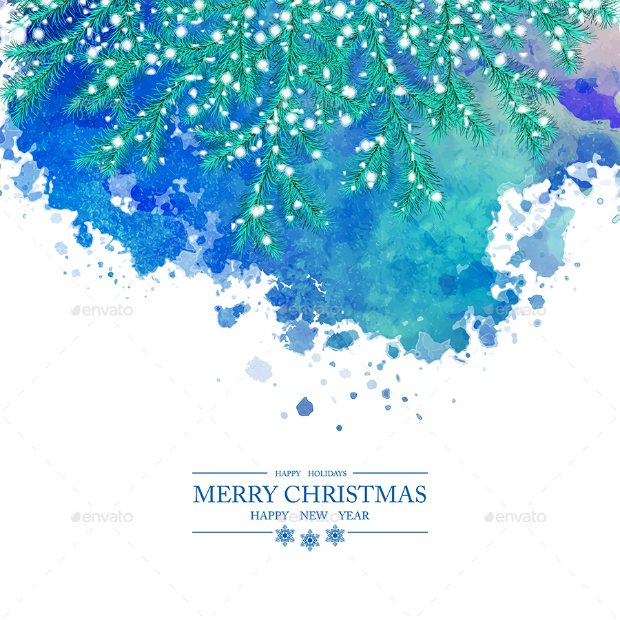 Christmas Watercolor Vector, Vectors | GraphicRiver