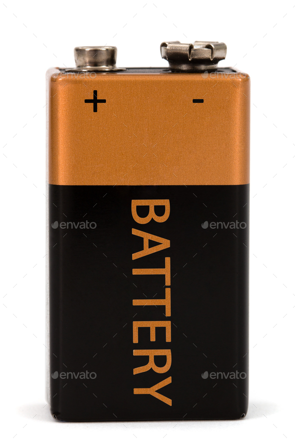 One square battery, isolated on white background Stock Photo by ...