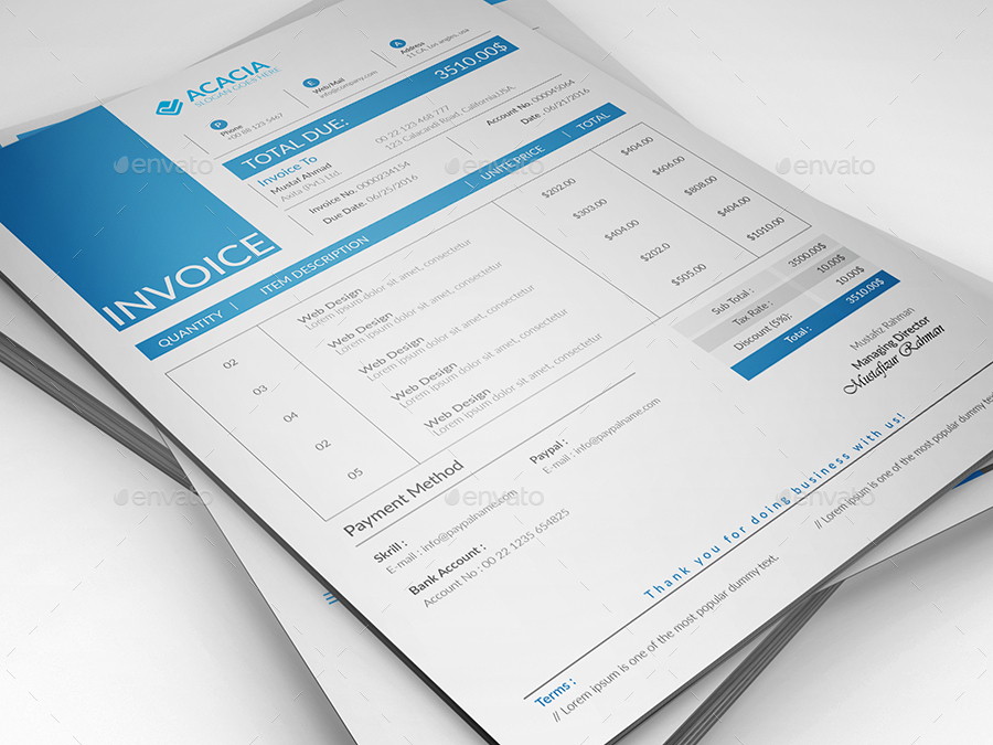 Invoices T-05, Print Templates | GraphicRiver