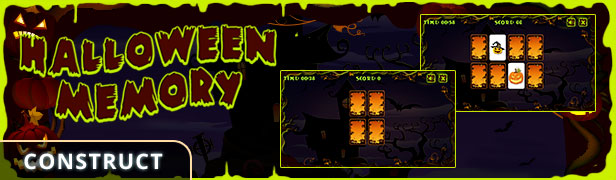 Halloween Memory - HTML5 Construct Game by codethislab | CodeCanyon