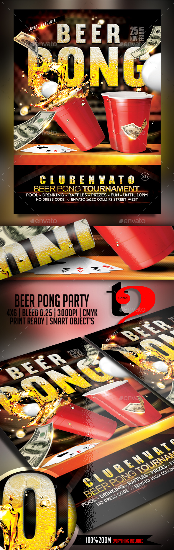 Beer Pong Tournament Flyer by Take2Design | GraphicRiver