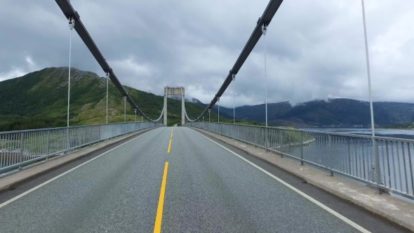Vehicle Point-of-view Driving Over The Bridge., Stock Footage | VideoHive