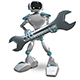 3D Illustration of Robot with Wrench, Graphics | GraphicRiver
