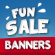 Fun Holidays Banners Set, Web Elements | GraphicRiver