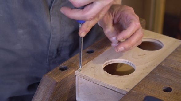 Male Works With Turn-screw, Stock Footage | VideoHive